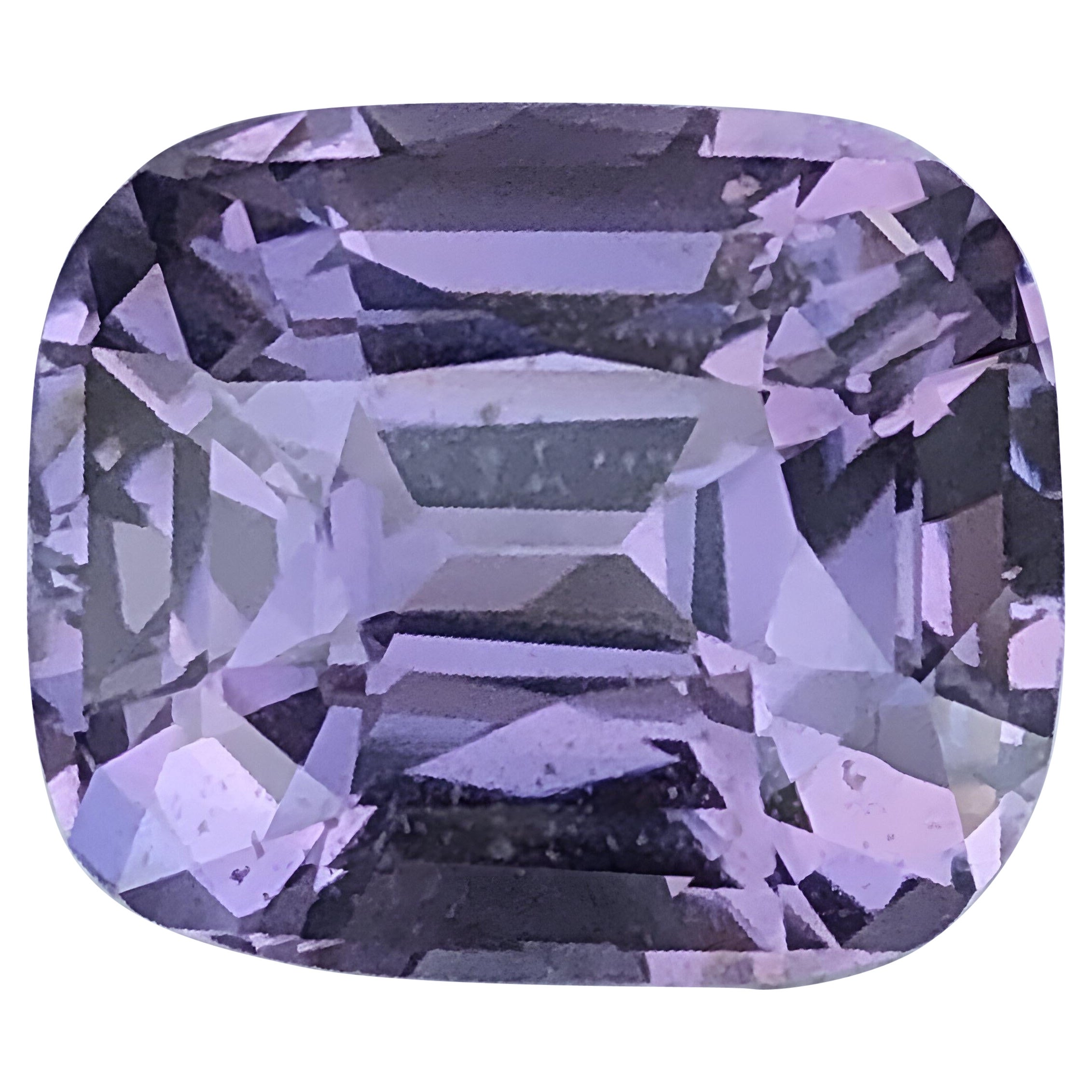 No Reserve Natural Lavender Purple Spinel 3.15ct Cuhsion For Sale at ...