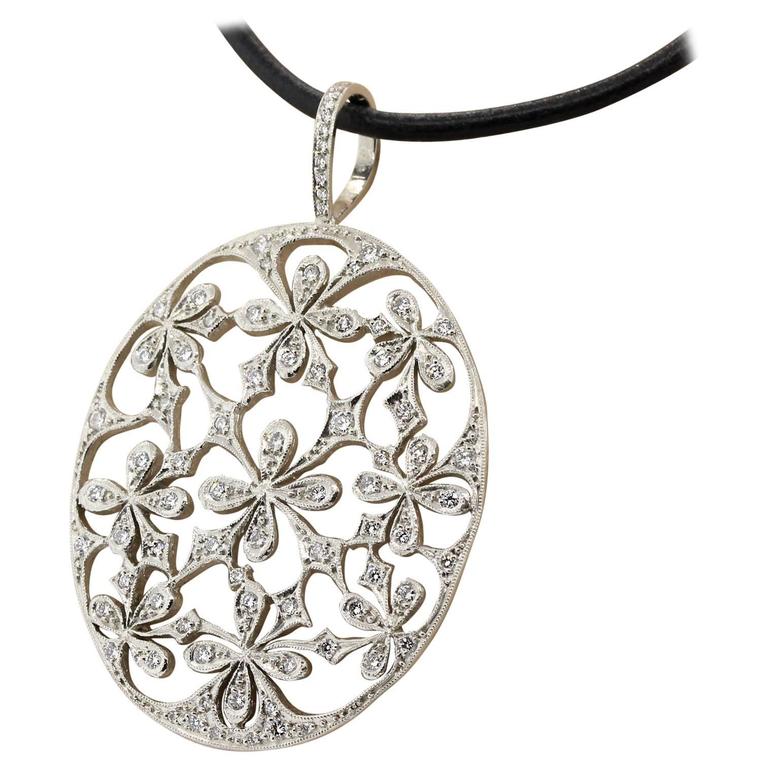 Cathy Waterman Diamond Platinum Pendant at 1stDibs