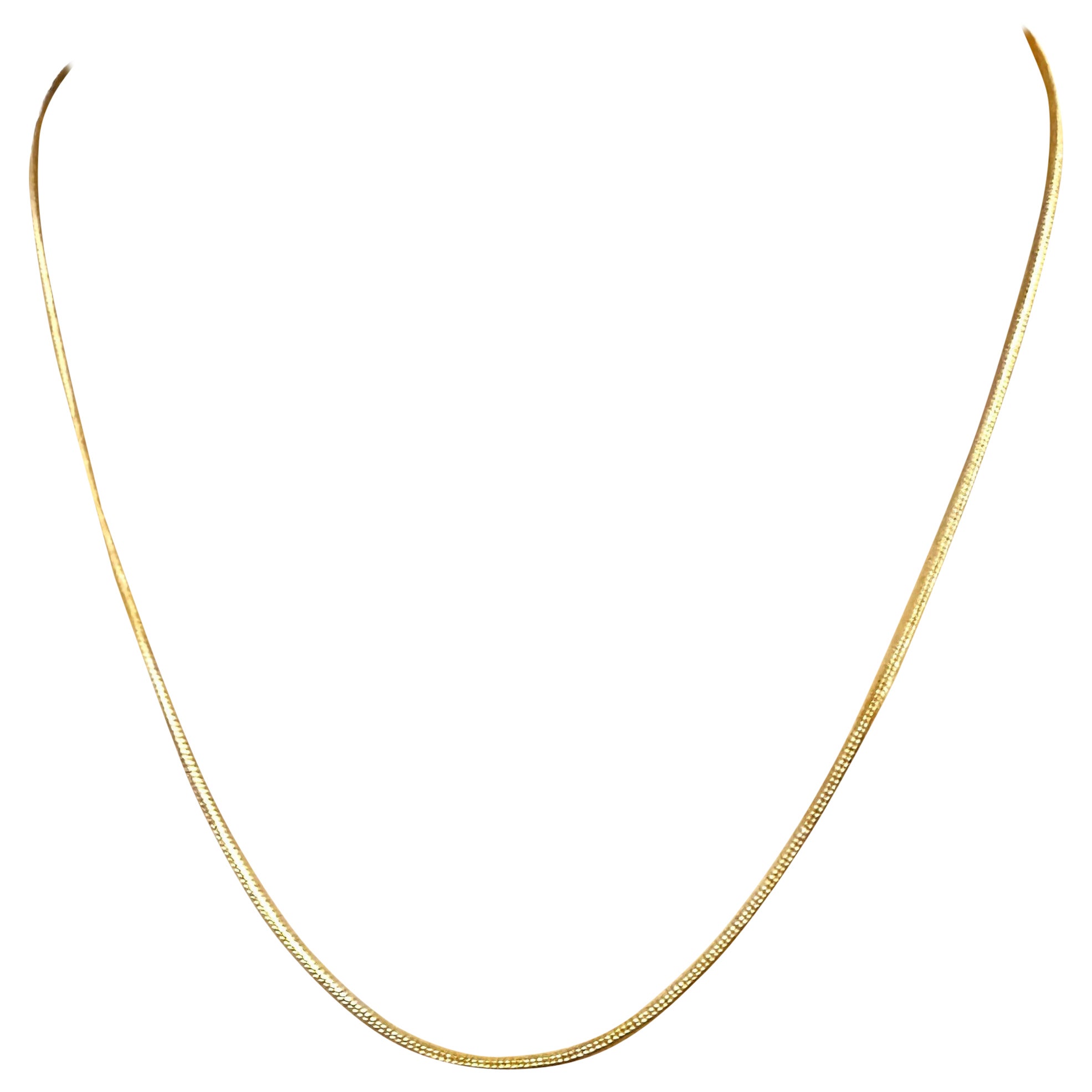 14K Yellow Gold Italian Round Chain 18 Inches 4.51 Grams For Sale at ...