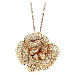 18K Rose Gold Diamond Monkey Necklace with Rubies For Sale at 1stDibs