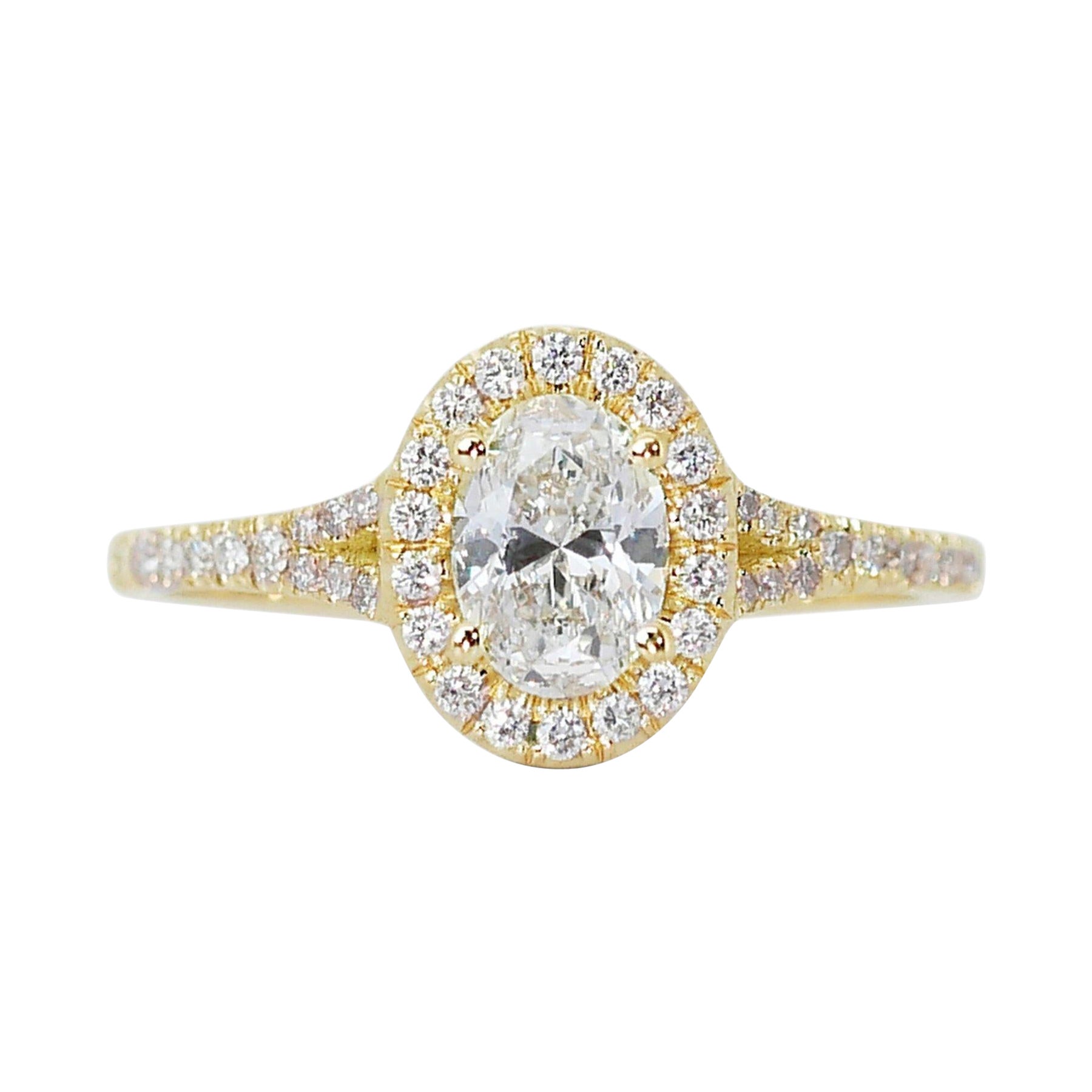 Magnificent 1.31ct Triple Excellent Ideal Cut Diamonds Halo Ring - GIA ...