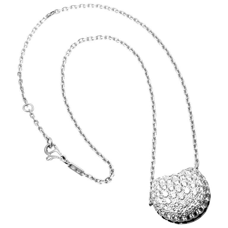 Boucheron Paris Macaron Large Diamond Gold Pendant Necklace at 1stDibs