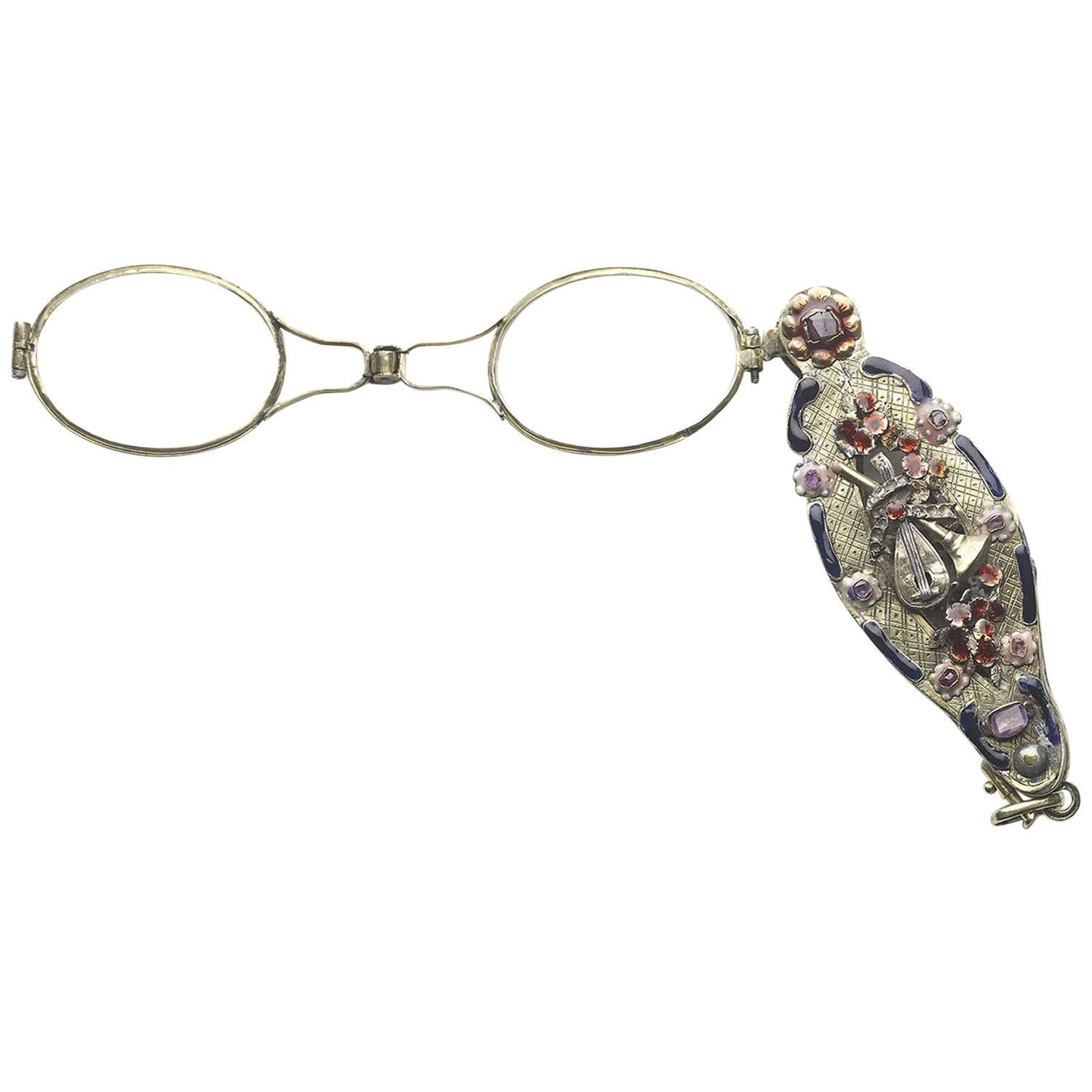 Enamel and Gold Lorgnettes at 1stDibs