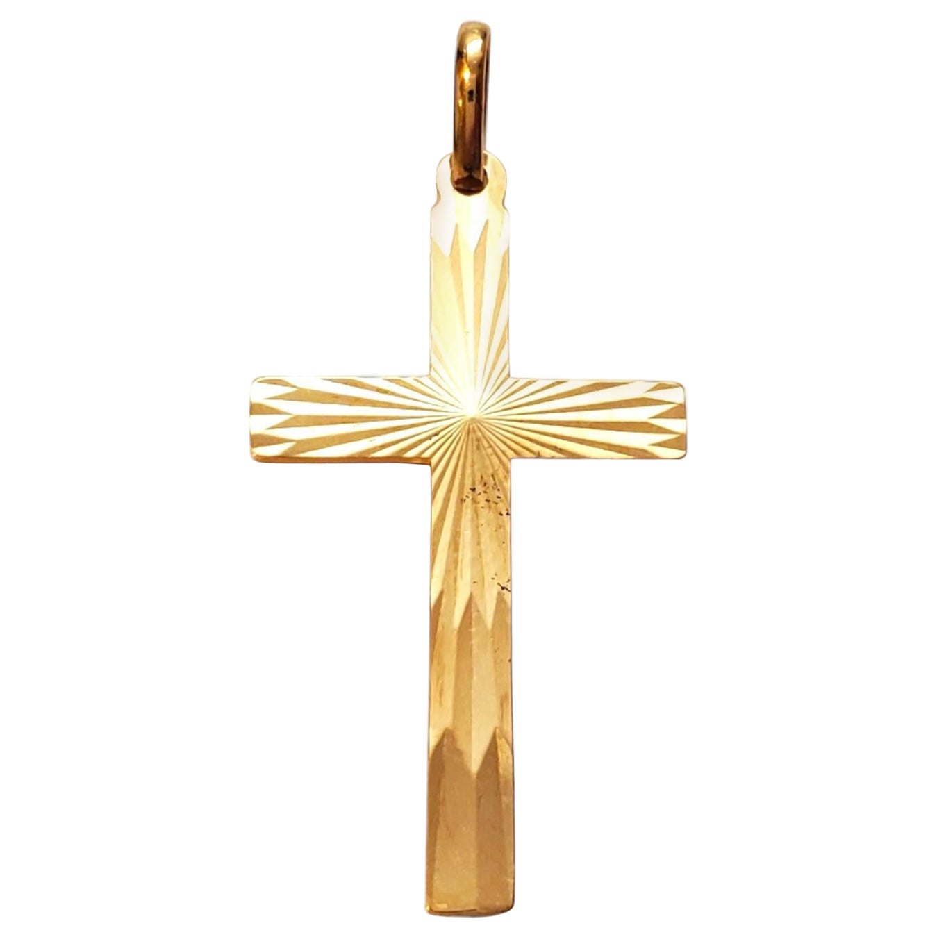 18K Yellow Gold Cross Pendant #18072 For Sale at 1stDibs