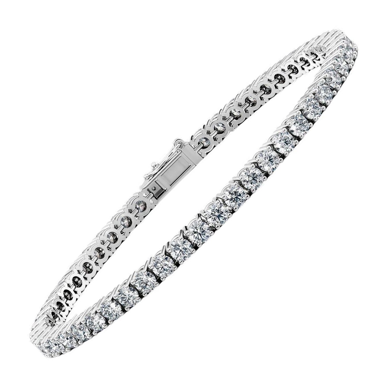 6 Carat Lab Grown Diamond Tennis Bracelet 14k White Gold E-F, VS1 For Sale at 1stDibs