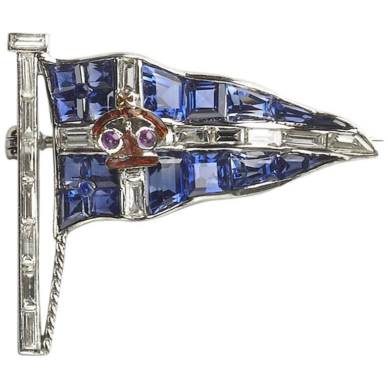 Royal Thames Yacht Club Burgee Brooch at 1stDibs