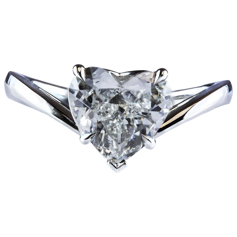 GIA Certified 2.00 Carat Heart-Shape Diamond Platinum Solitaire ...