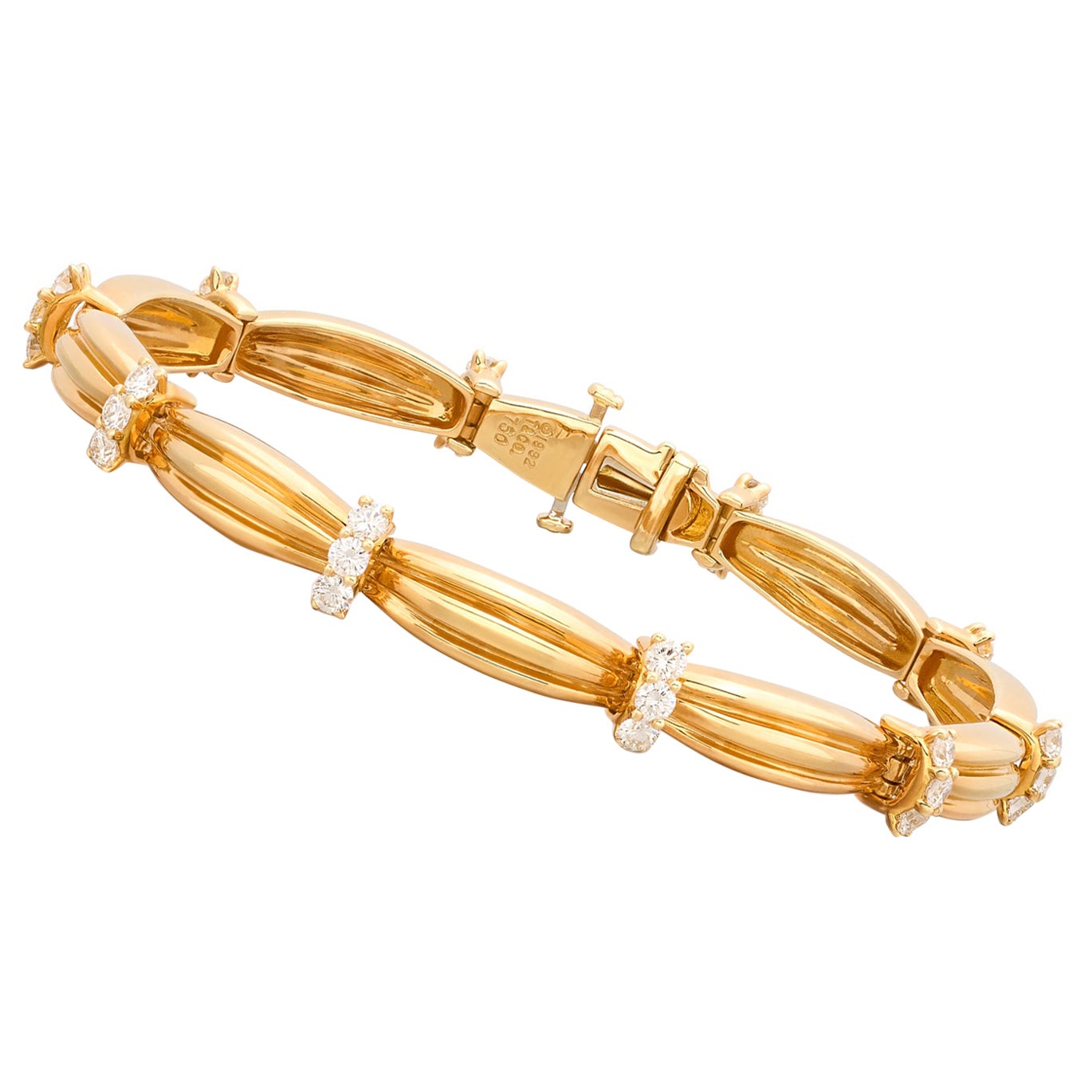 1940s Tiffany and Co. Ruby Diamond Gold Brick Mesh Belt Bracelet at ...