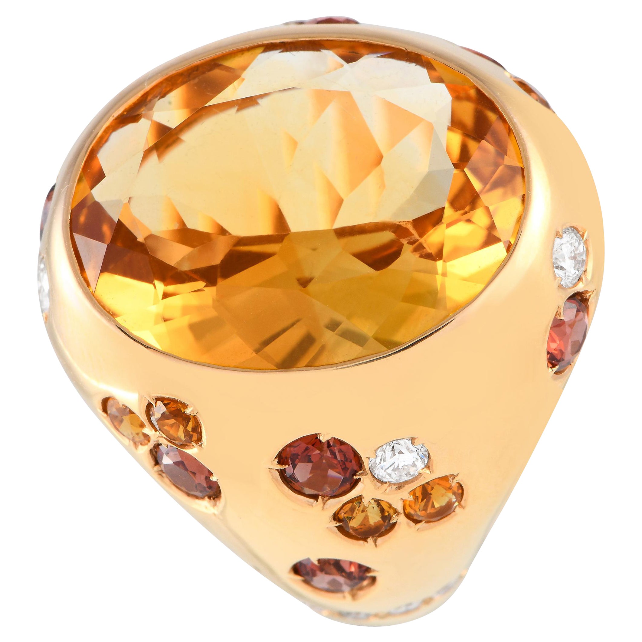 Casato 18K White and Yellow Gold 1.83ct Diamond Enameled Bomb Ring For ...