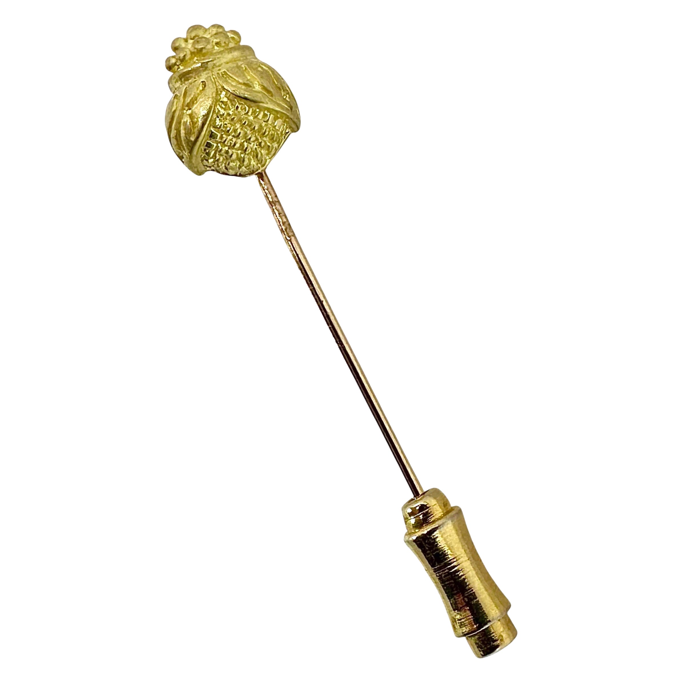 Lucky Lady Bug Stickpin in 18k Yellow Gold by Designer Judith Ripka For ...