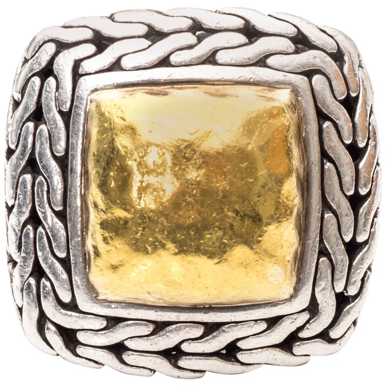 1980s John Hardy Sterling Silver and Gold Ring For Sale at 1stDibs ...