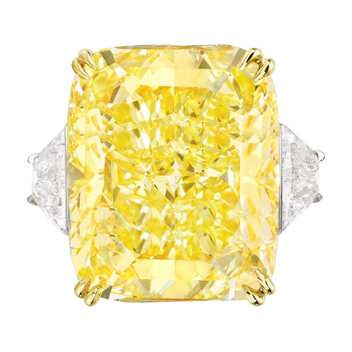 Harry Winston 10.01 Carat GIA Fancy Yellow Radiant Cut Diamond Ring at ...