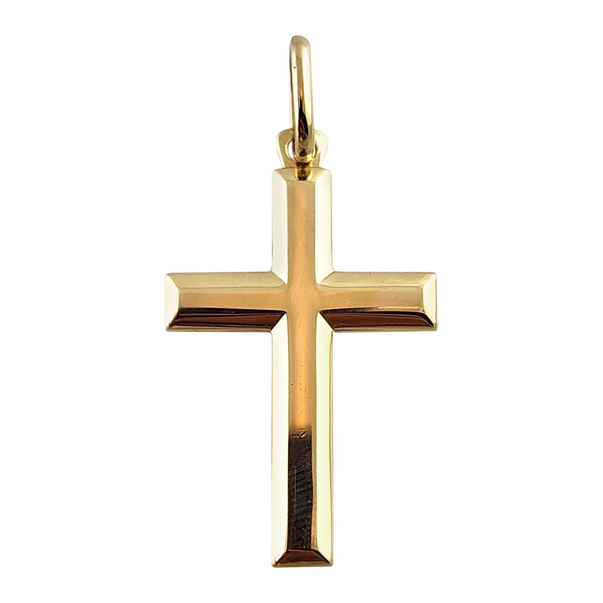 14 Karat Yellow Gold Byzantine Cross w/ Purple Faceted Stones Pendant ...