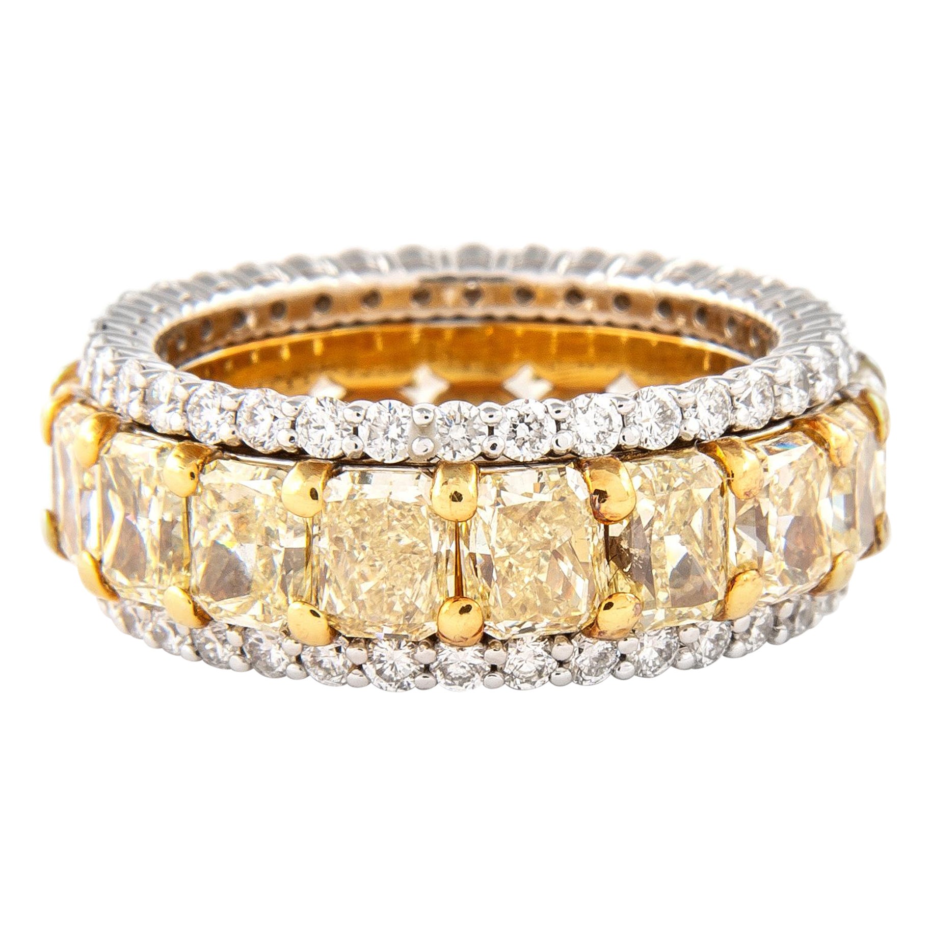 Alexander Beverly Hills 9.26ct Diamond and Yellow Diamond Eternity Band ...