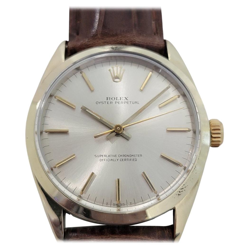 Mens Rolex Oyster Perpetual 1024 34mm Gold Capped Automatic 1960s Swiss ...