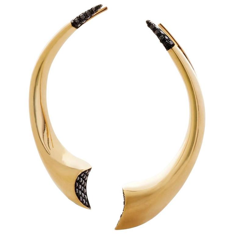 Black Diamond and Gold Bear Claw Ear Cuff by Bear Brooksbank For Sale ...