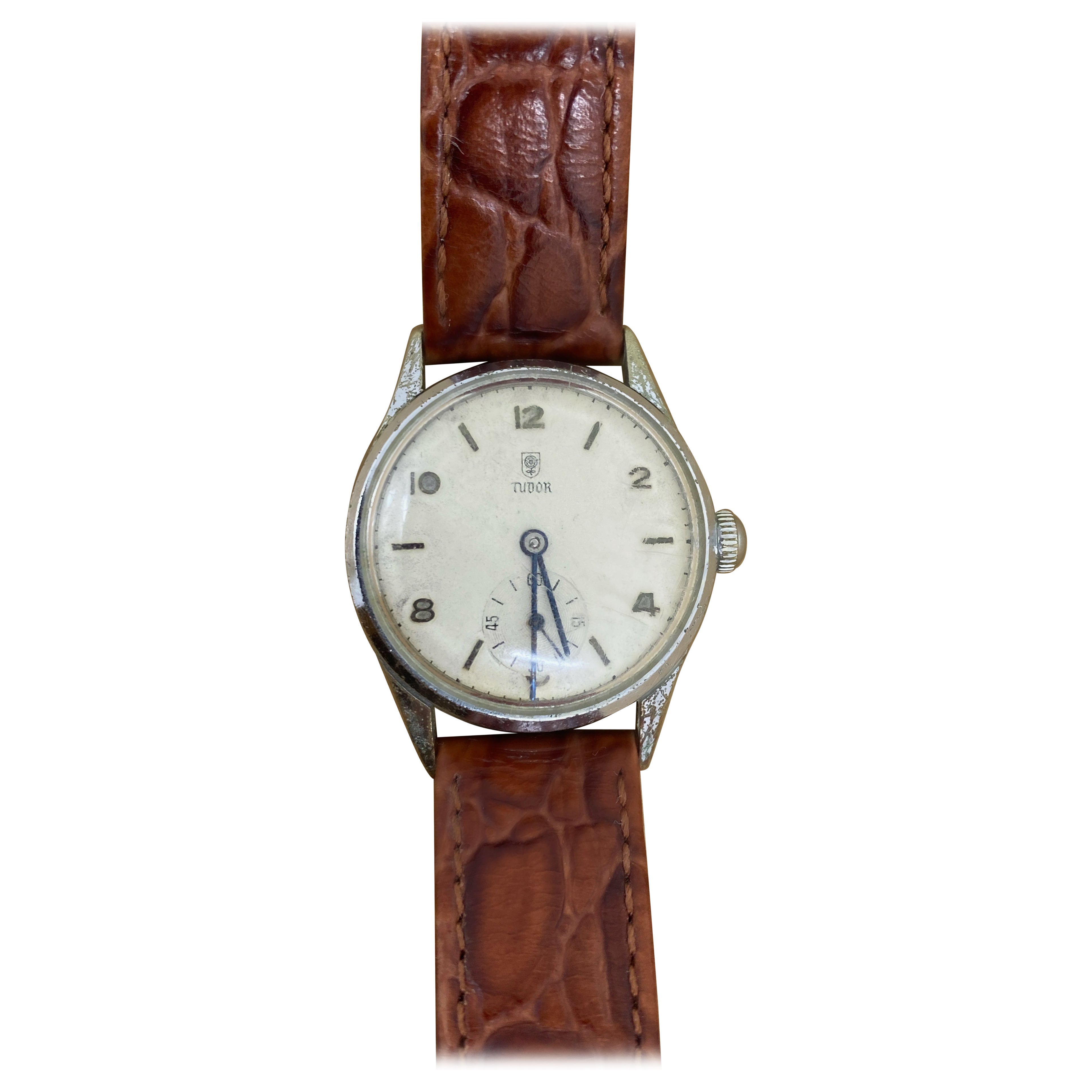 Tudor Rolex Rose Logo Radial Arabic Numerals c1960's 30mm Manual Mens ...