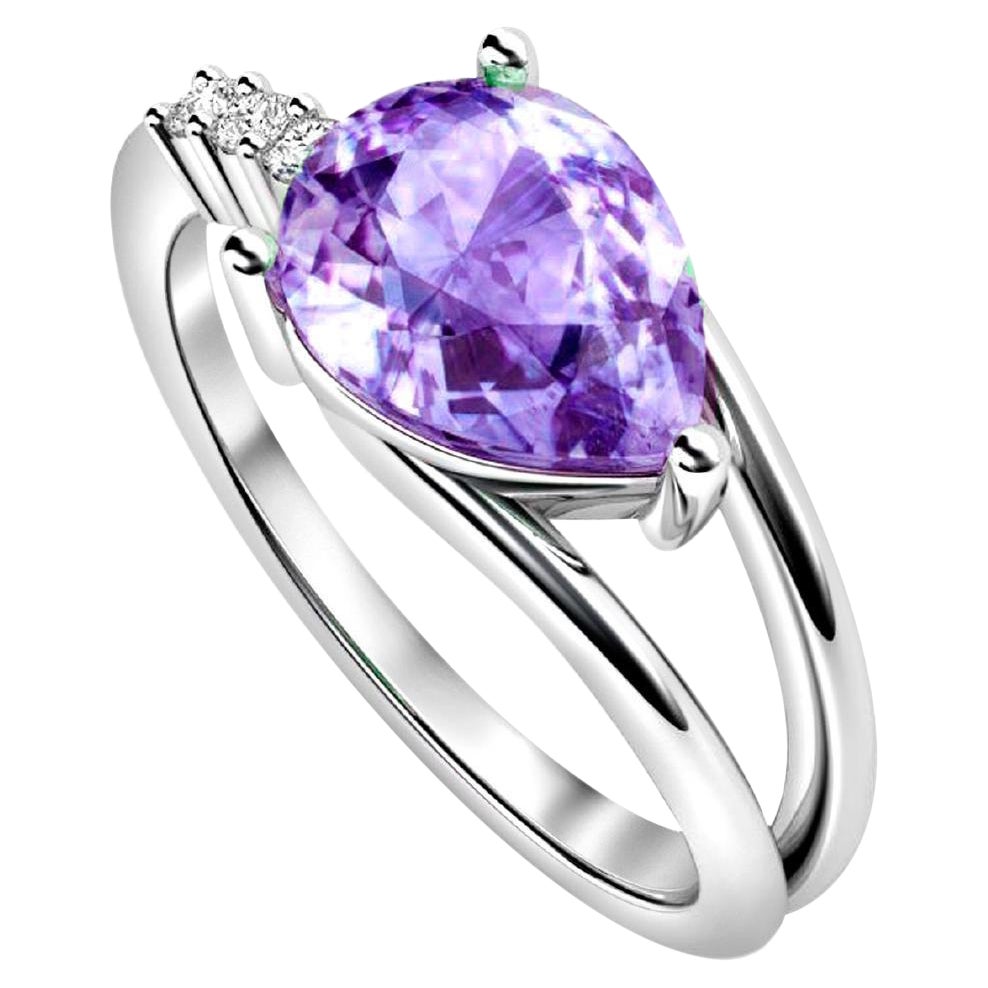 Pear amethyst 14k gold ring. For Sale at 1stDibs