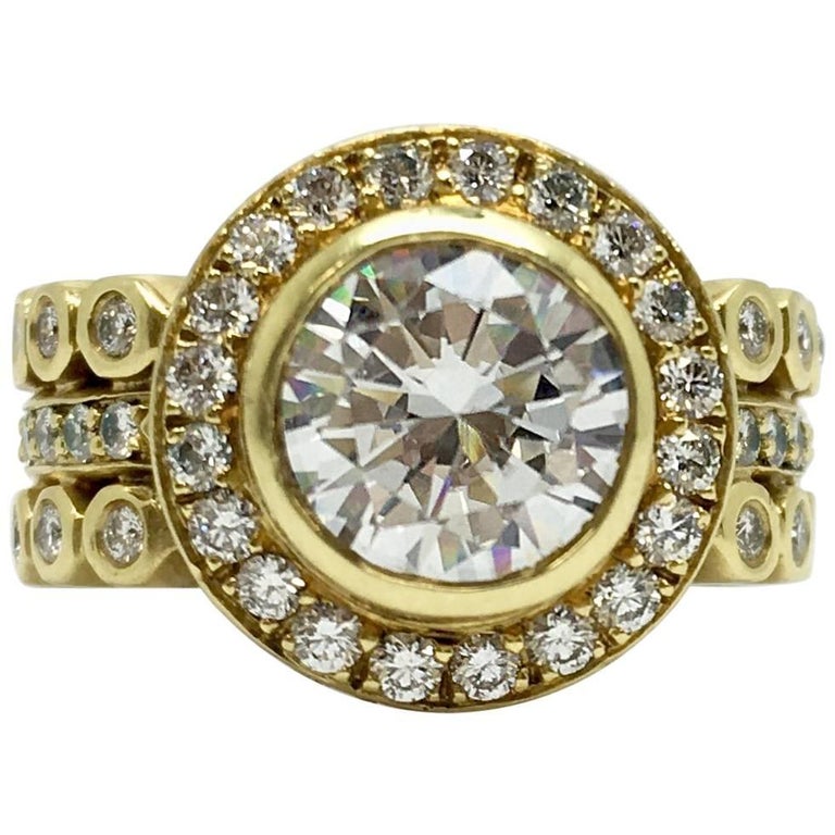 Doris Panos Diamond 18 Karat White Gold Wide Band Ring For Sale at 1stdibs