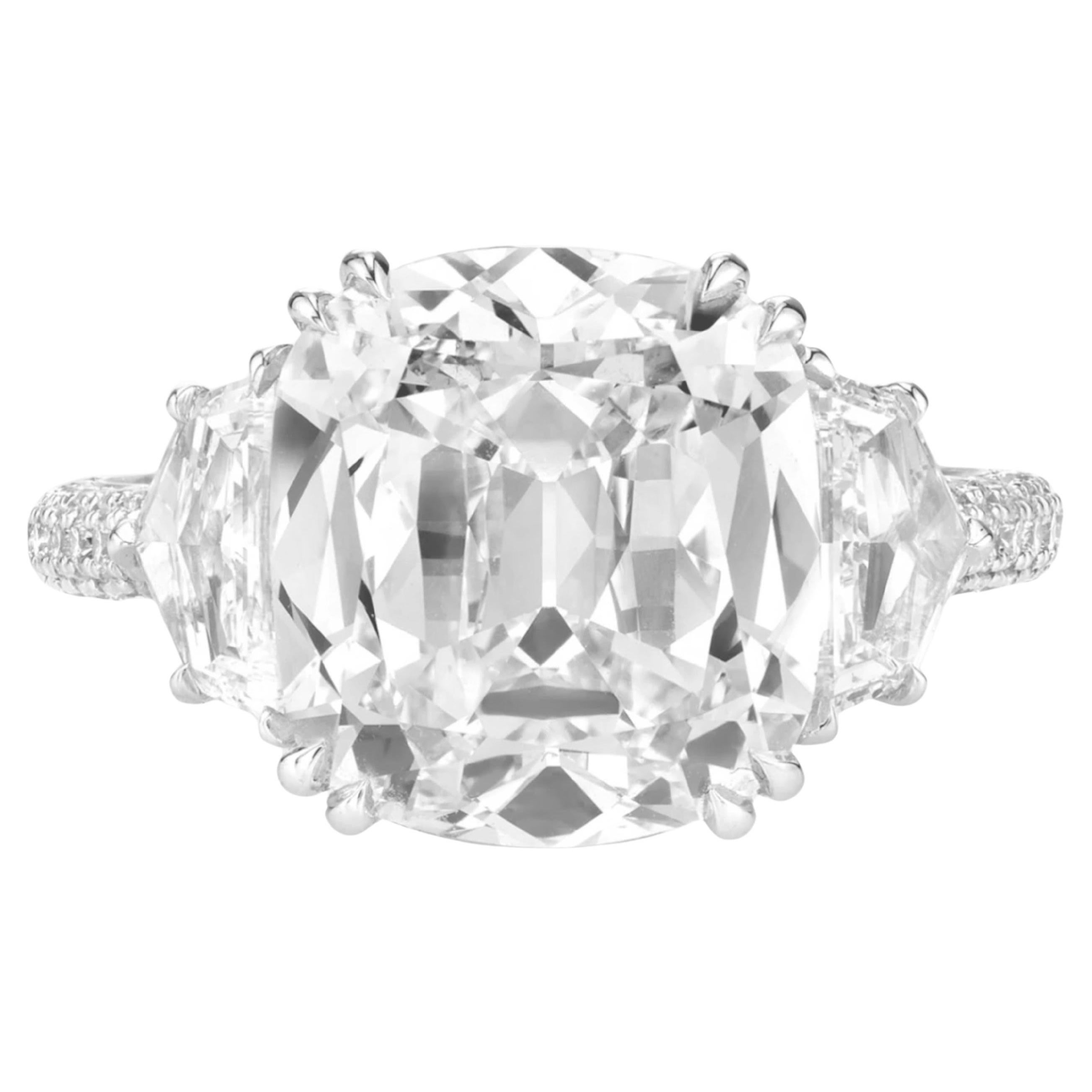 GIA Certified 6 Carat Old European Diamond Ring For Sale at 1stDibs