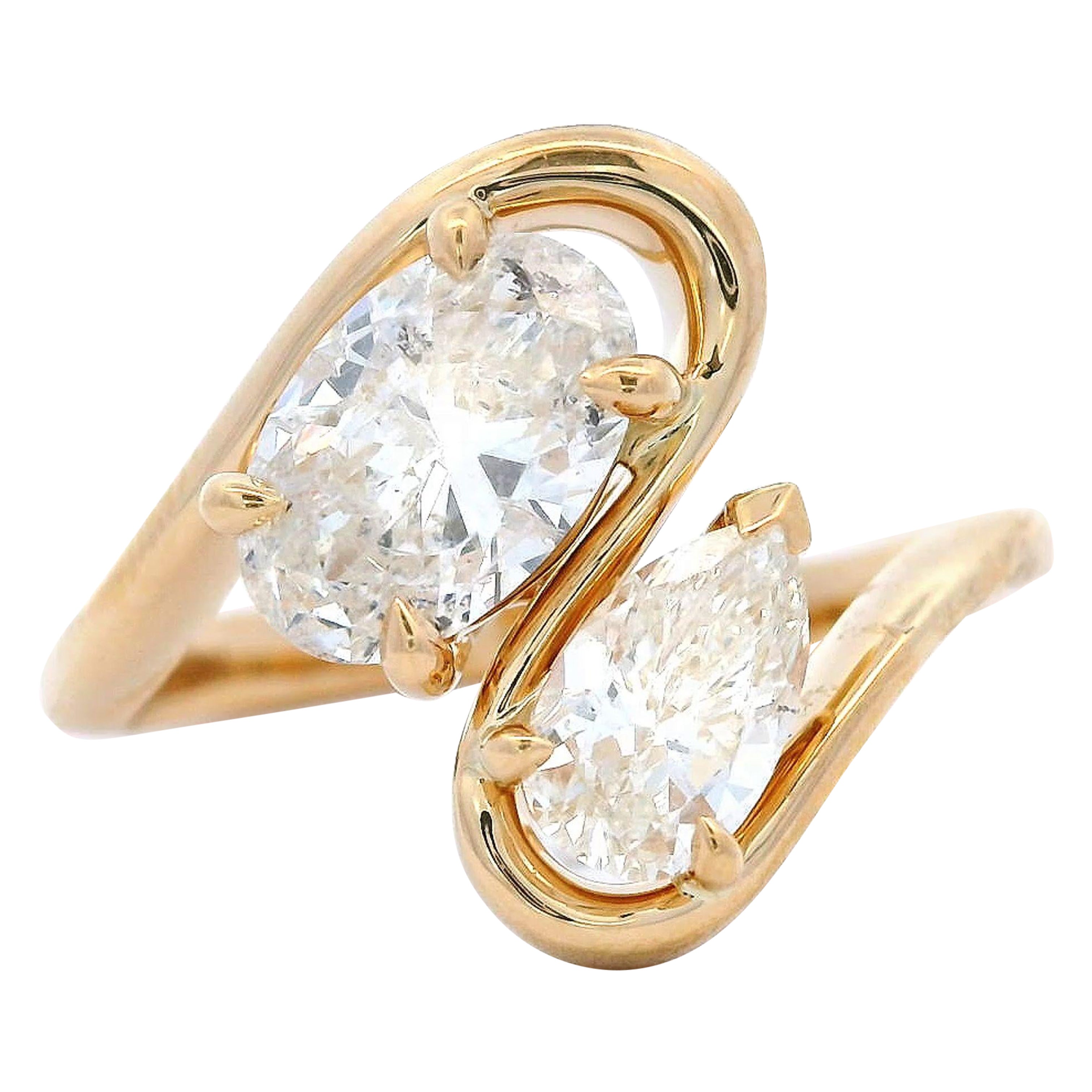 Alexander Beverly Hills 1.48ct Pear and Oval Shape Diamond Toi Et Moi ...
