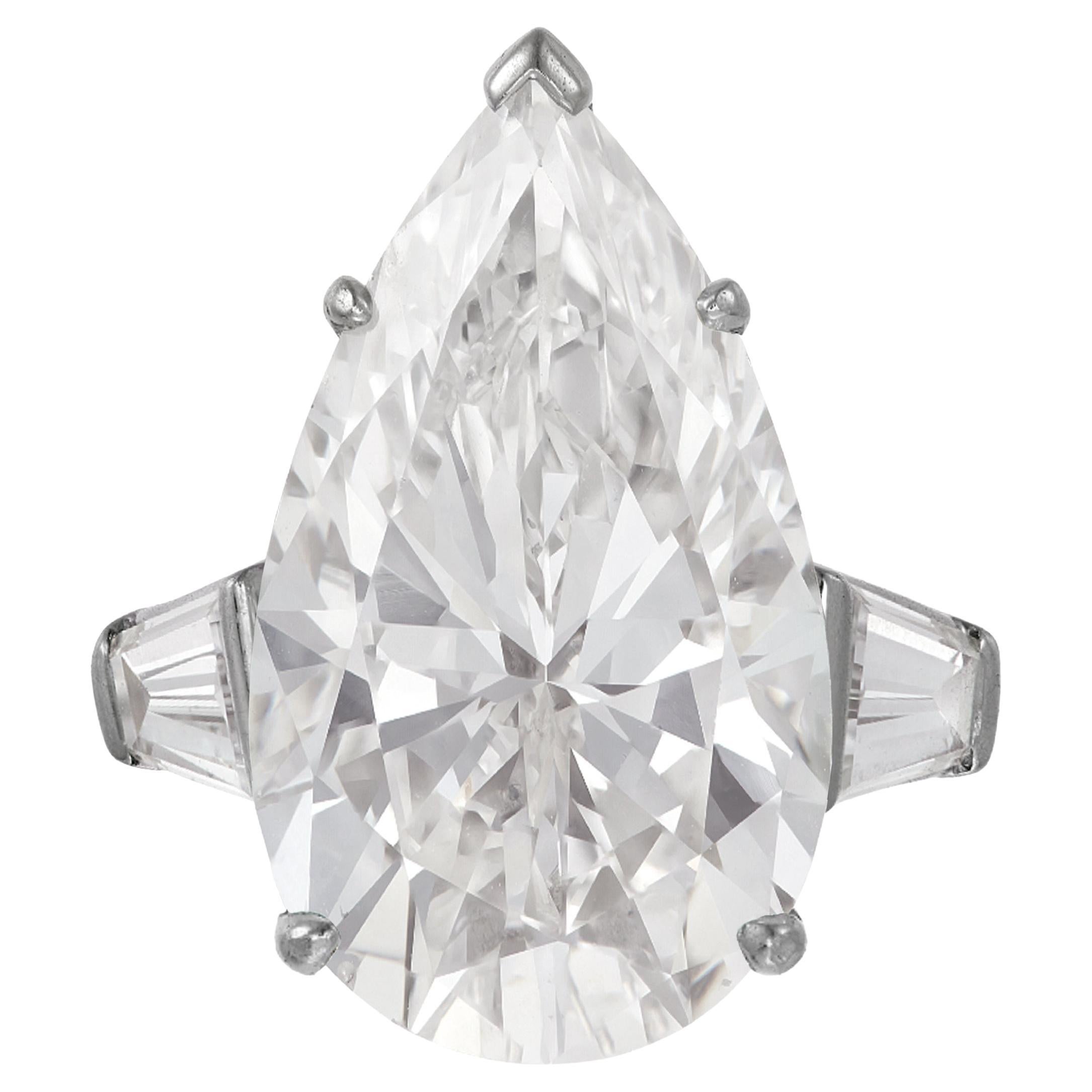 GIA Certified 20 Carat Pear Cut Diamond Ring For Sale at 1stDibs