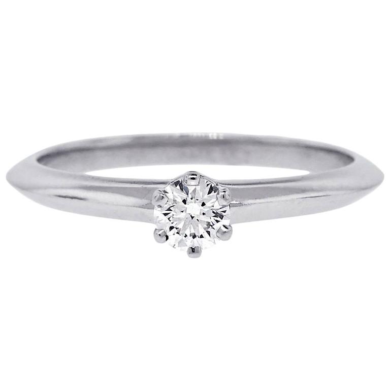Tiffany and Co. 0.21 Carat Diamond Platinum Engagement Ring at 1stDibs ...