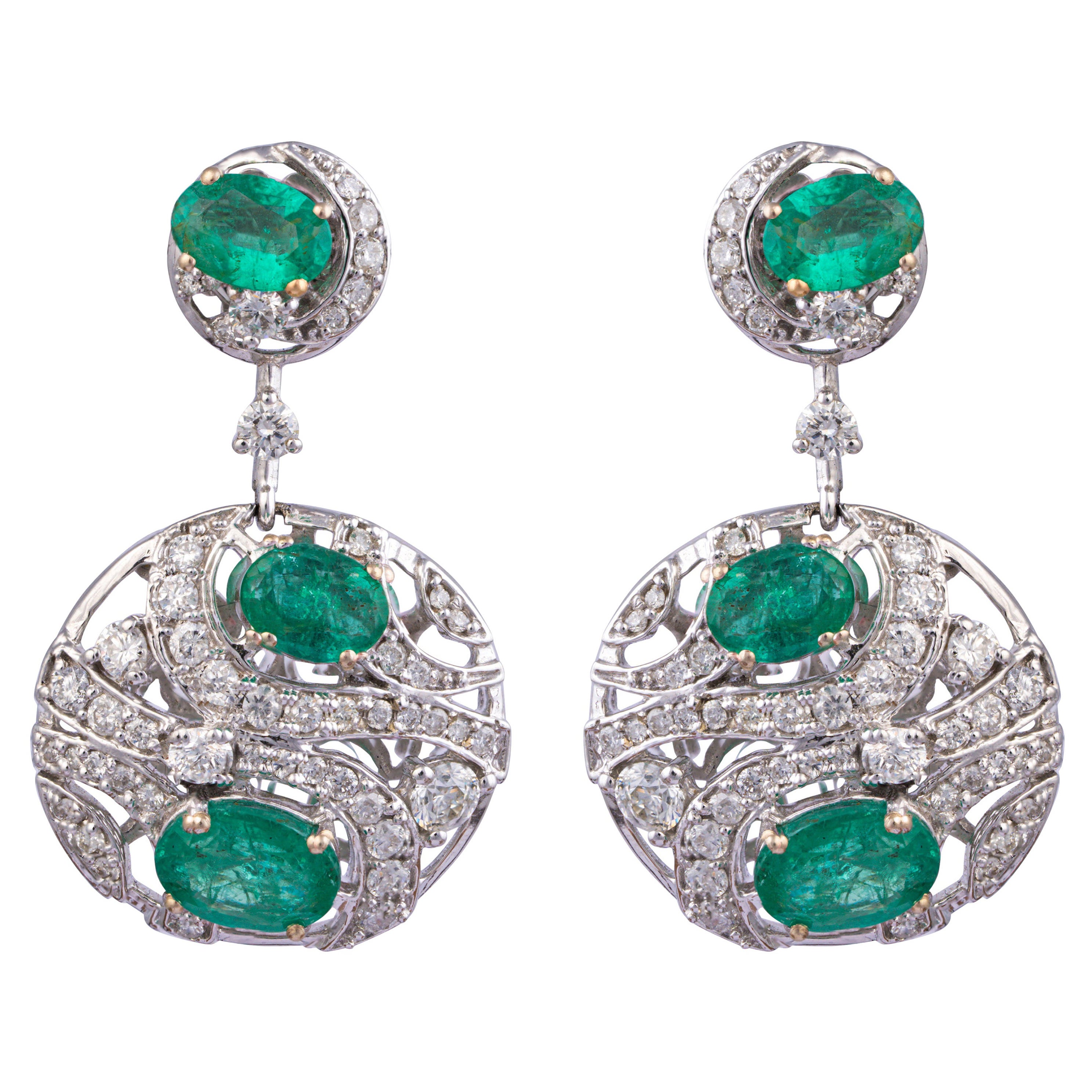 BENJAMIN FINE JEWELRY 21.81 / 18.80 cts Emerald 18K Earrings For Sale ...