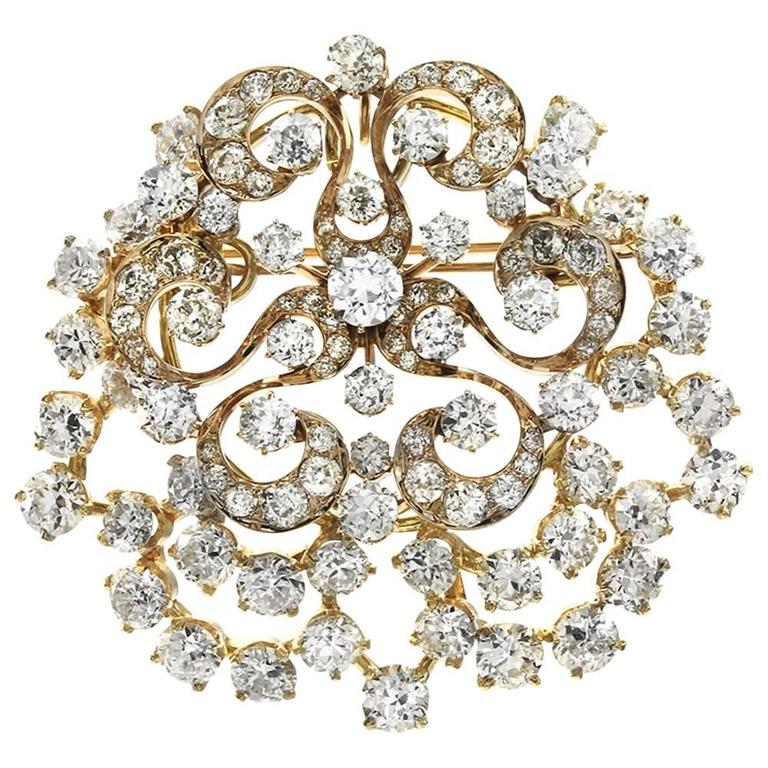 Antique Convertible Diamond Brooch Pendant For Sale at 1stDibs