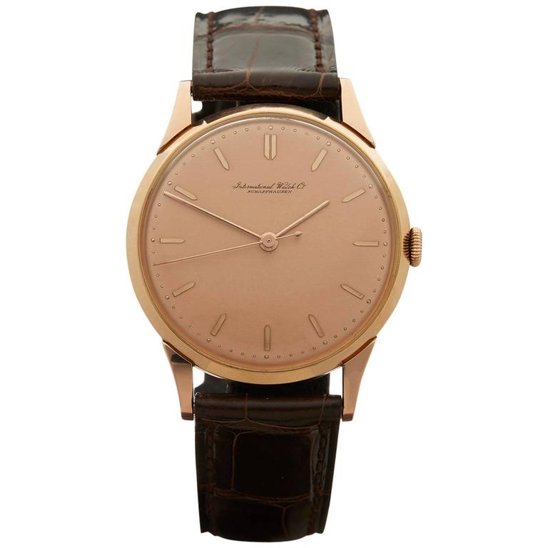 IWC Vintage Cal. 89 Very Rare Pink Dial 18k Rose Gold Gents 1949 For ...