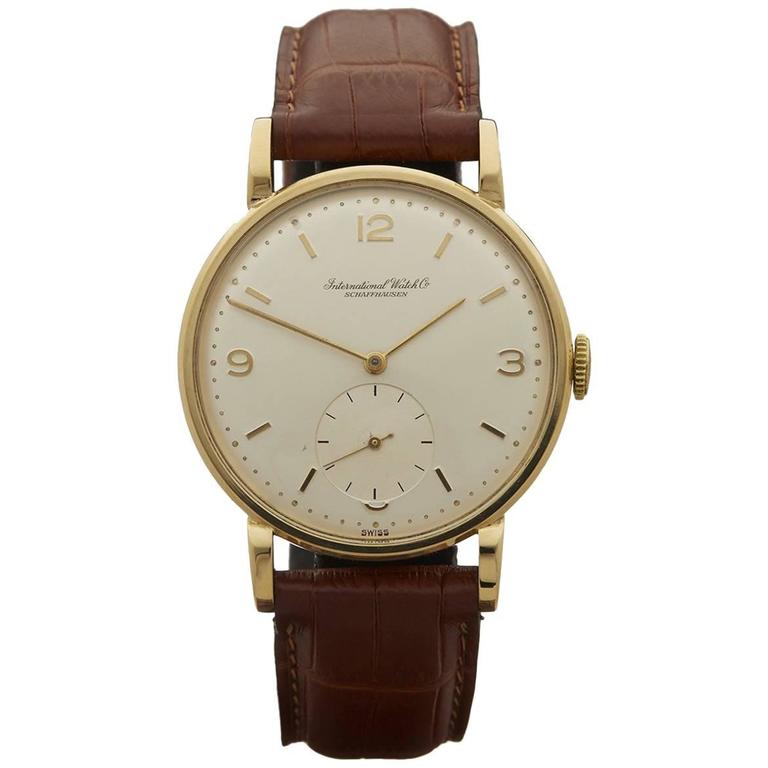 IWC Yellow Gold Mechanical Wind Wristwatch 1947 at 1stdibs