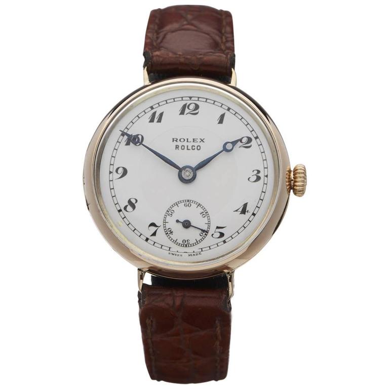 Rolex Rolco Rose Gold Mechanical Wind Wristwatch 1910s at 1stDibs