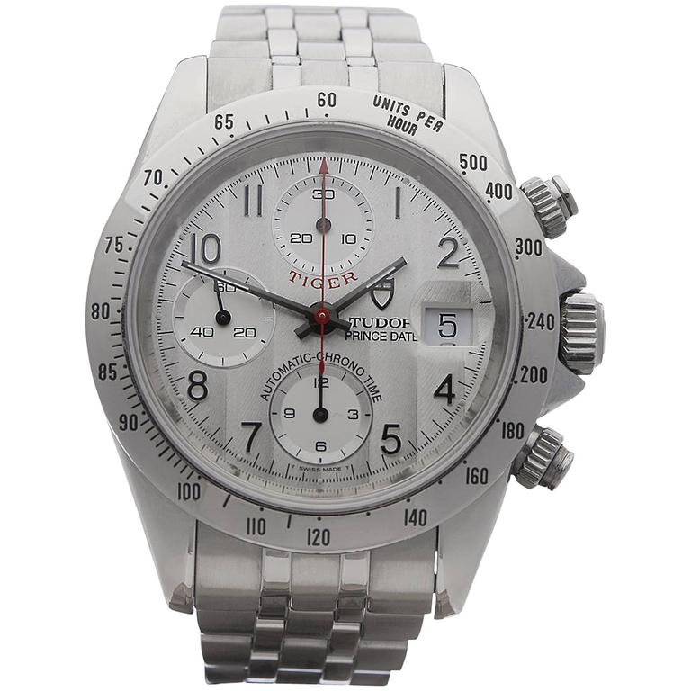 Tudor Prince Stainless Steel Date Tiger Edition Chronograph Wristwatch ...