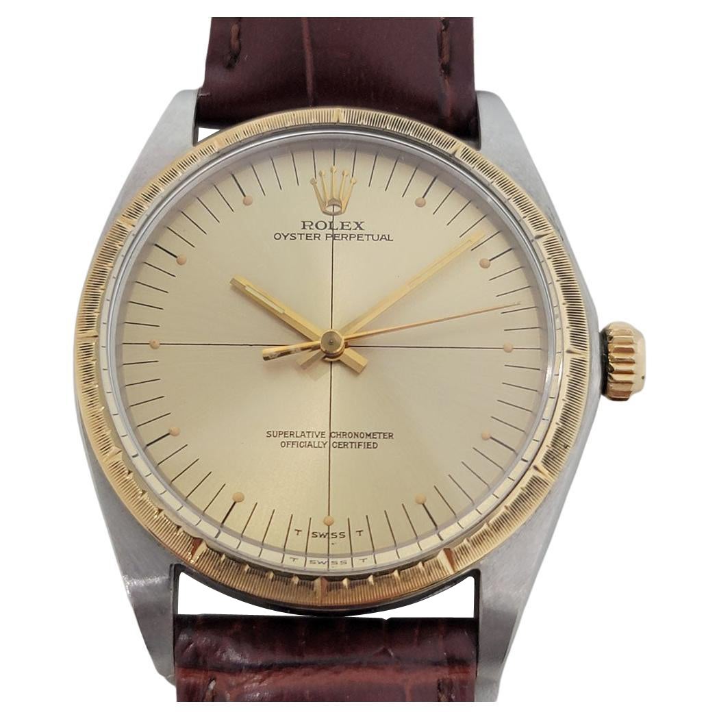 Mens Rolex Ref 1038 Oyster Perpetual 18k SS Automatic 1960s Vintage ...