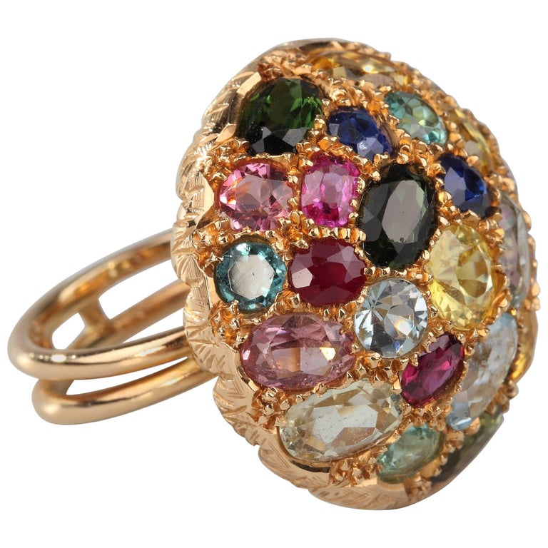 Multi-Gem Ring at 1stDibs | multi gem rings