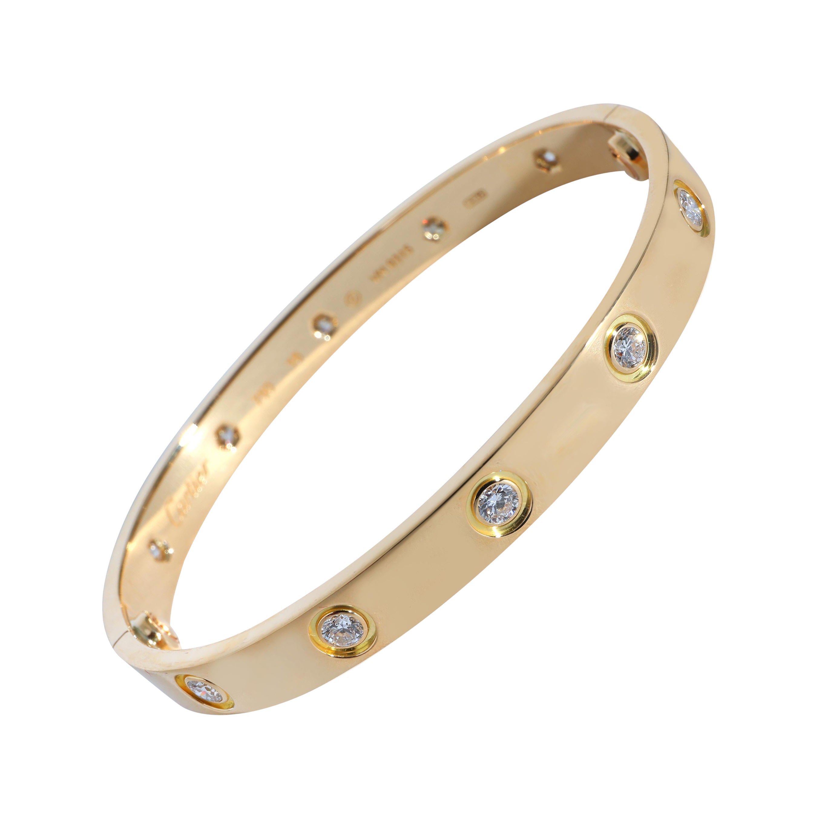Cartier Love Bracelet, Diamonds (Yellow Gold) at 1stDibs