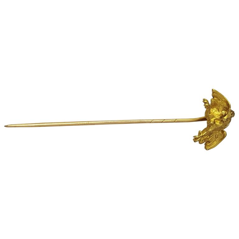 Victorian French Gold "Fighting Rooster" Stick Pin at 1stDibs