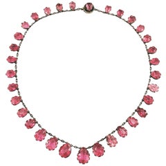 Favero Pink Tourmaline and Diamond Necklace at 1stdibs