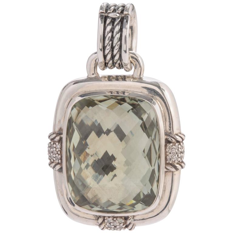 David Yurman Sterling Silver Diamond Cable Circle Donut Pendant ... David Yurman Sterling Silver Diamond Cable Circle Donut Pendant ...