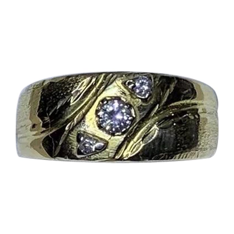 0.45ct Diamond art deco chunky engagement cocktail ring in 14ct gold 7 ...