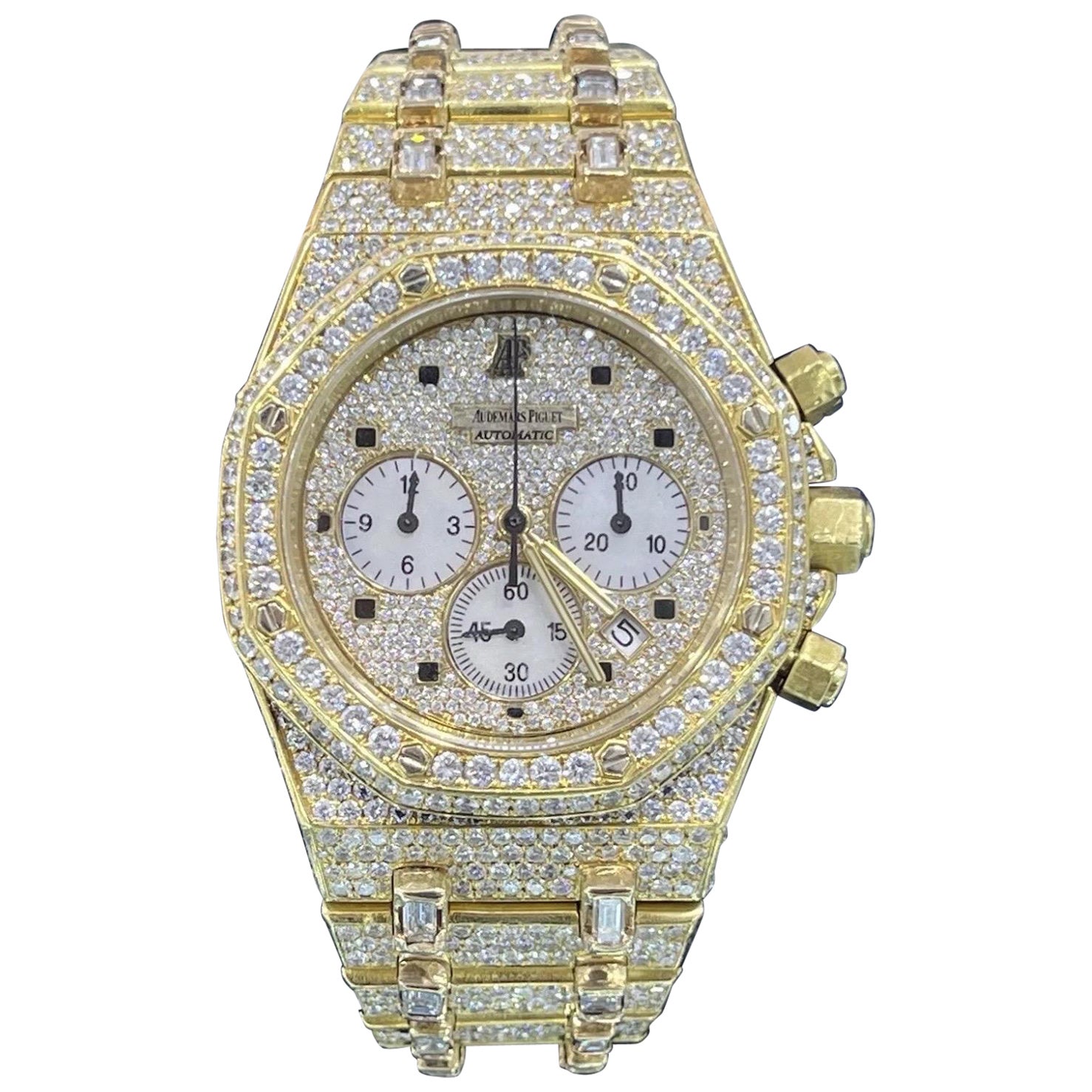 Audemars Piguet Royal Oak 18k White Gold Chandelier All Baguette ...