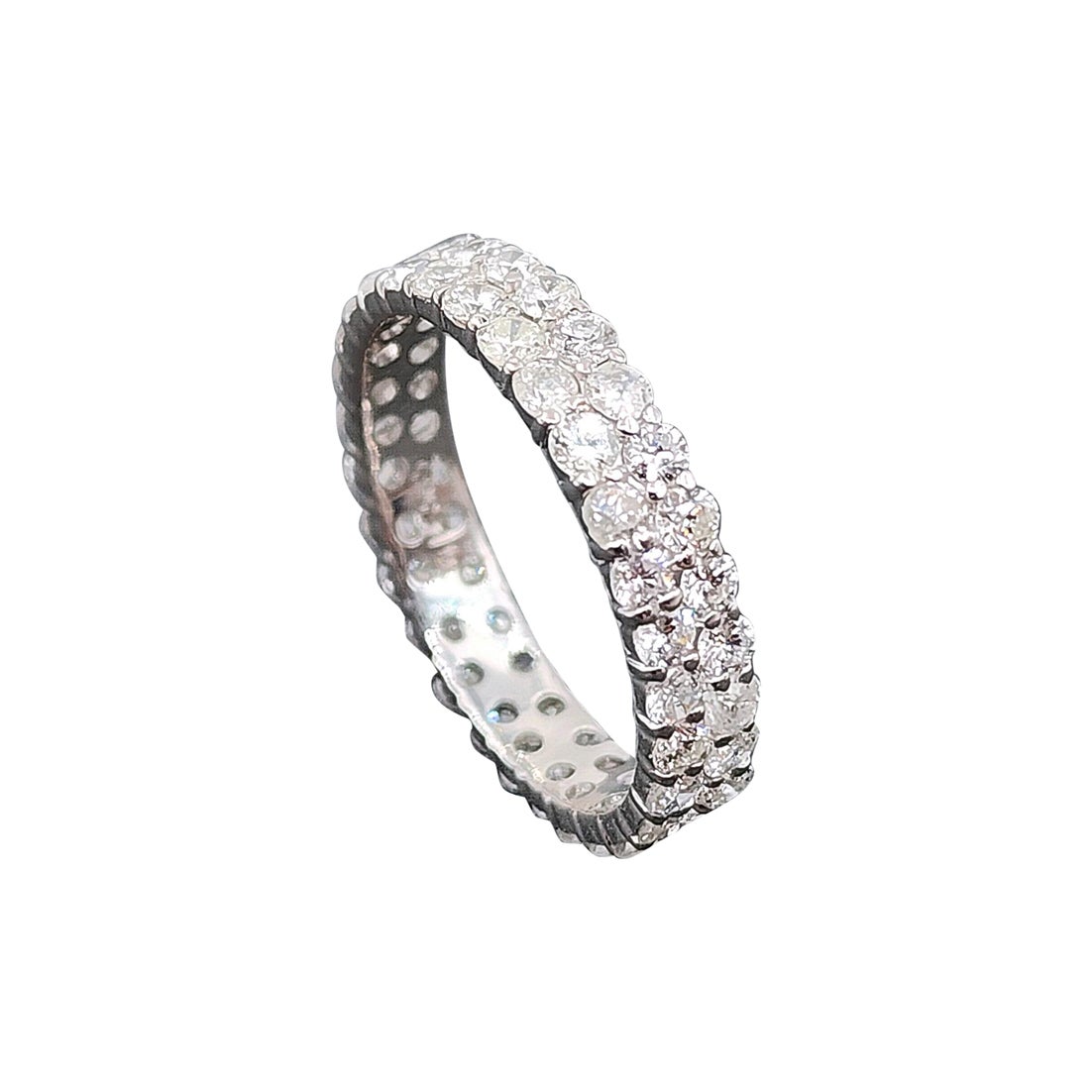 2.00 ct Double Row Diamond Eternity Ring For Sale at 1stDibs