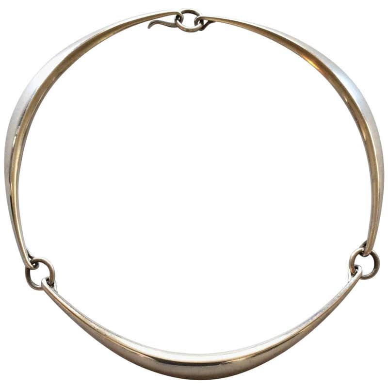 Hans Hansen Sterling Silver Hinged Choker Necklace For Sale At 1stdibs