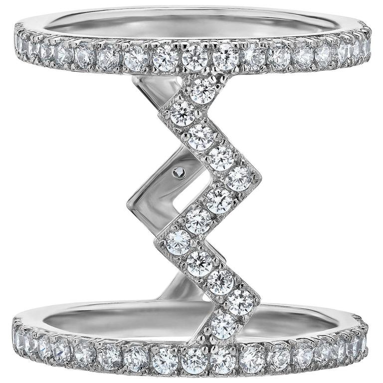 Zigzag Diamond Ring For Sale at 1stDibs