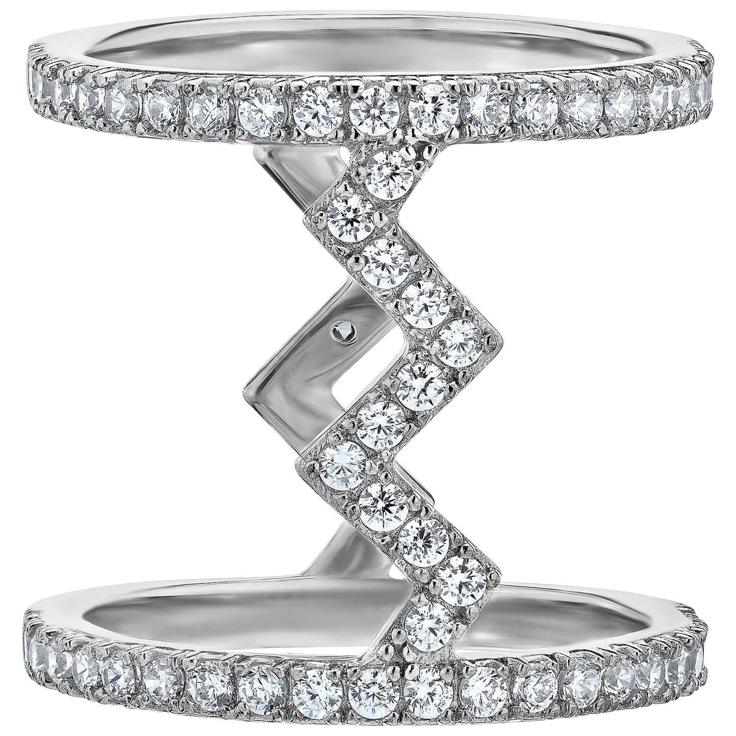 Zigzag Diamond Ring For Sale at 1stDibs