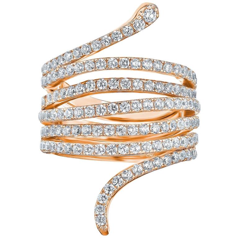 Gorgeous Diamond Rose Gold Ring For Sale at 1stDibs