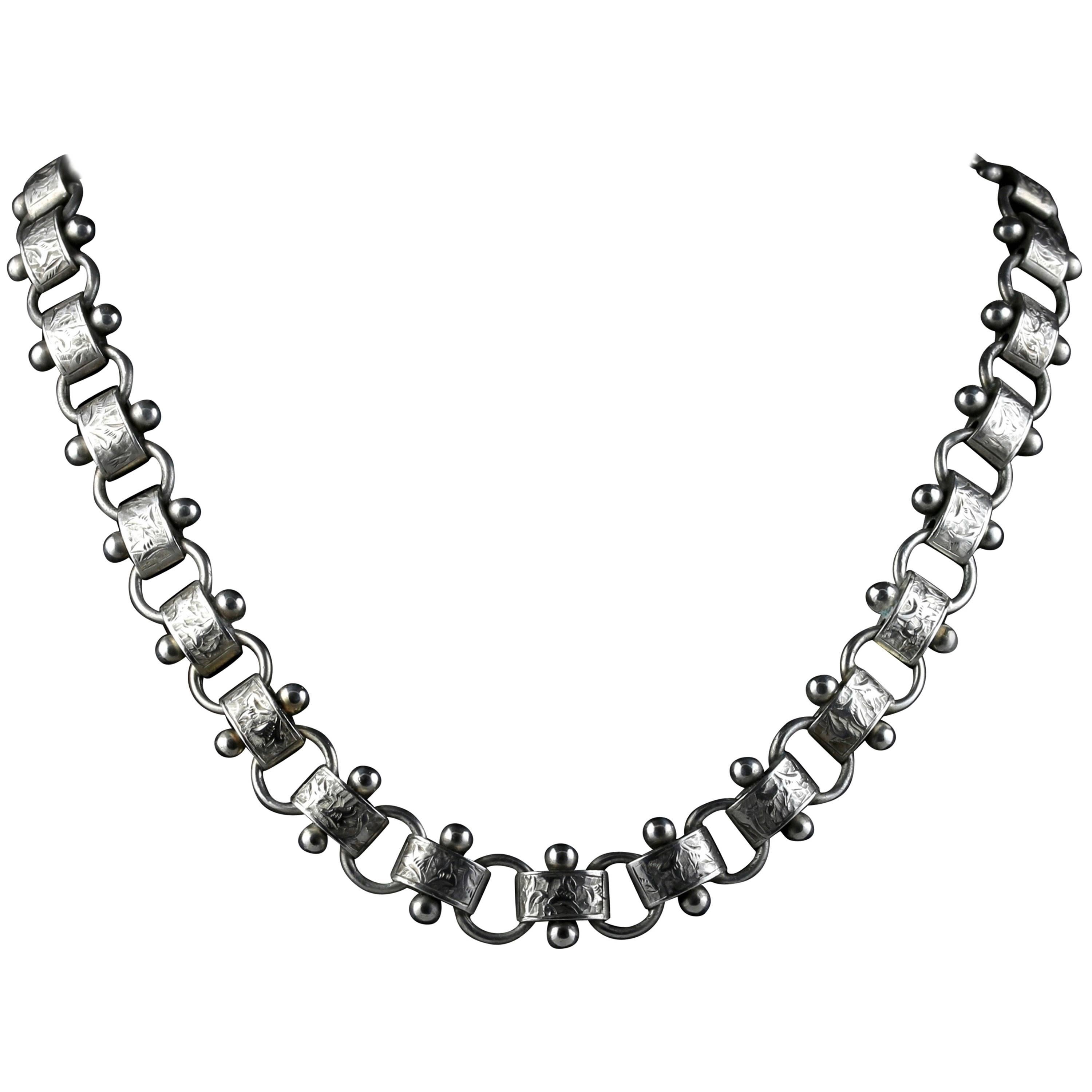 Antique Victorian Silver Collar Necklace, circa 1880 at 1stDibs ...