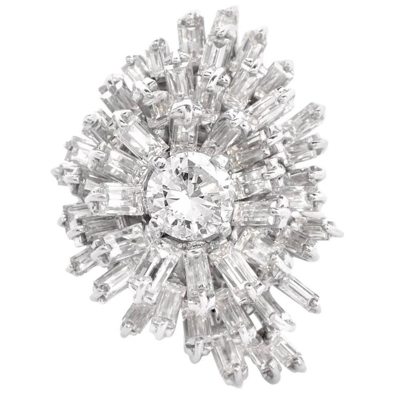 1960s Large Diamond Cluster Cocktail Ring For Sale at 1stDibs | diamond ...