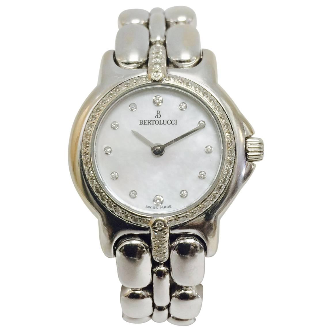 Bertolucci Ladies White Gold Diamond Pulchra Quartz WristWatch For Sale ...