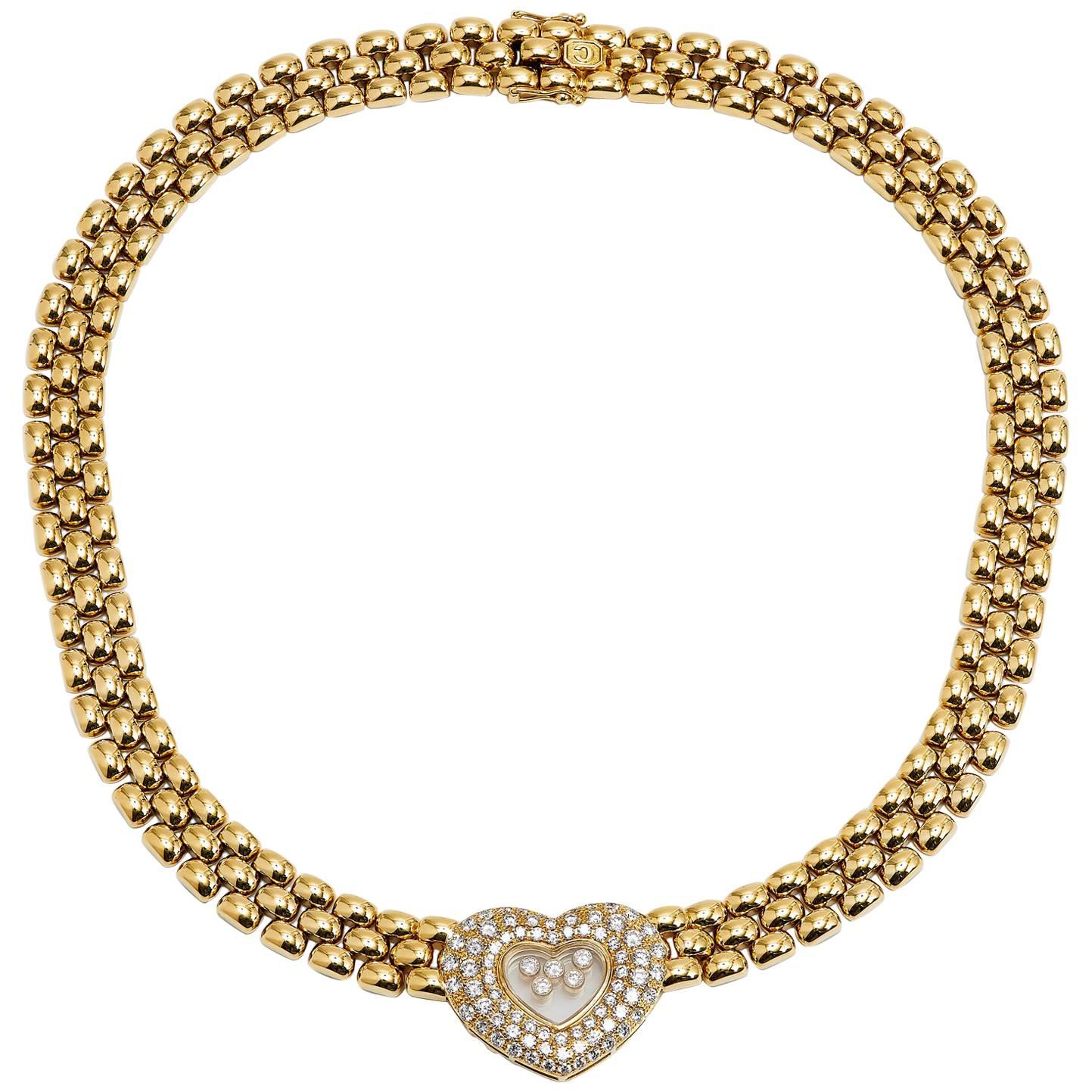 Chopard Happy Diamond Gold Heart Necklace at 1stdibs